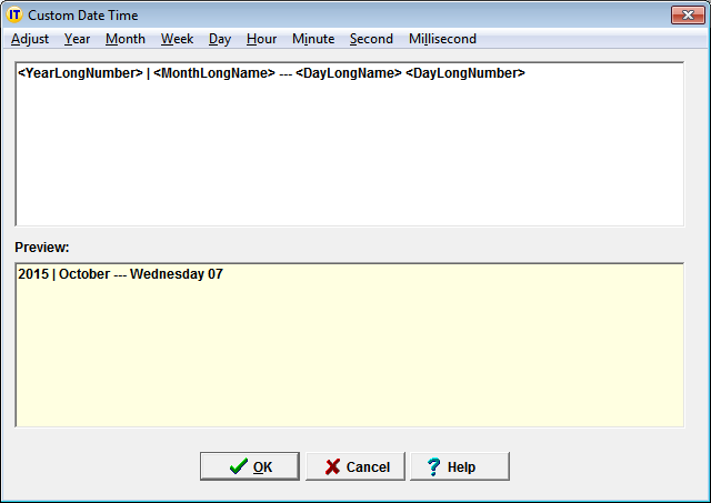 Custom Date Time Macros